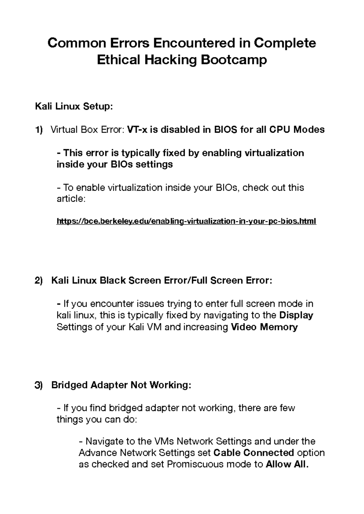 EHErrors - EH Errors Common Errors Encountered in Complete Ethical ...