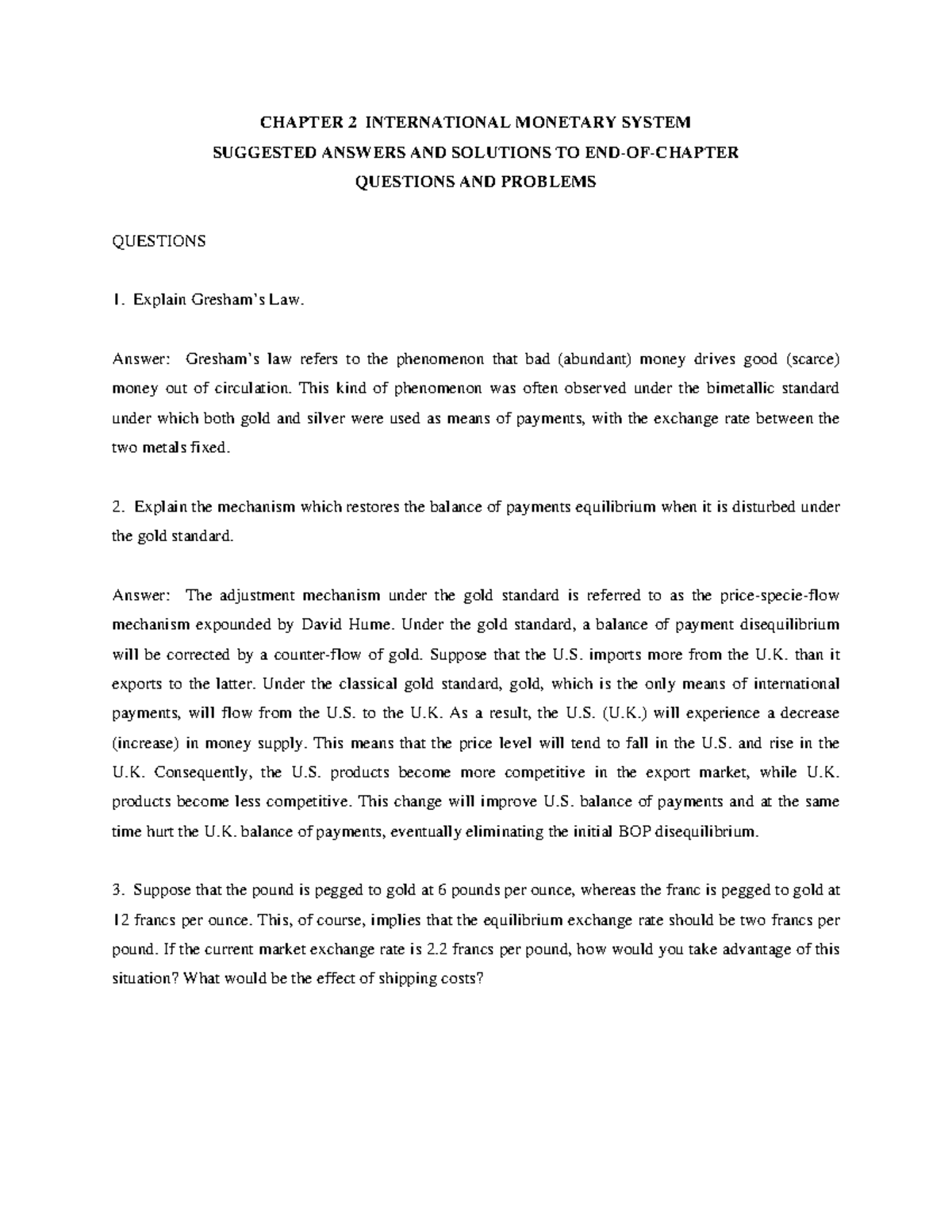 Econ 3007-P4 - Greshams law, Bretton woods system - CHAPTER 2 ...