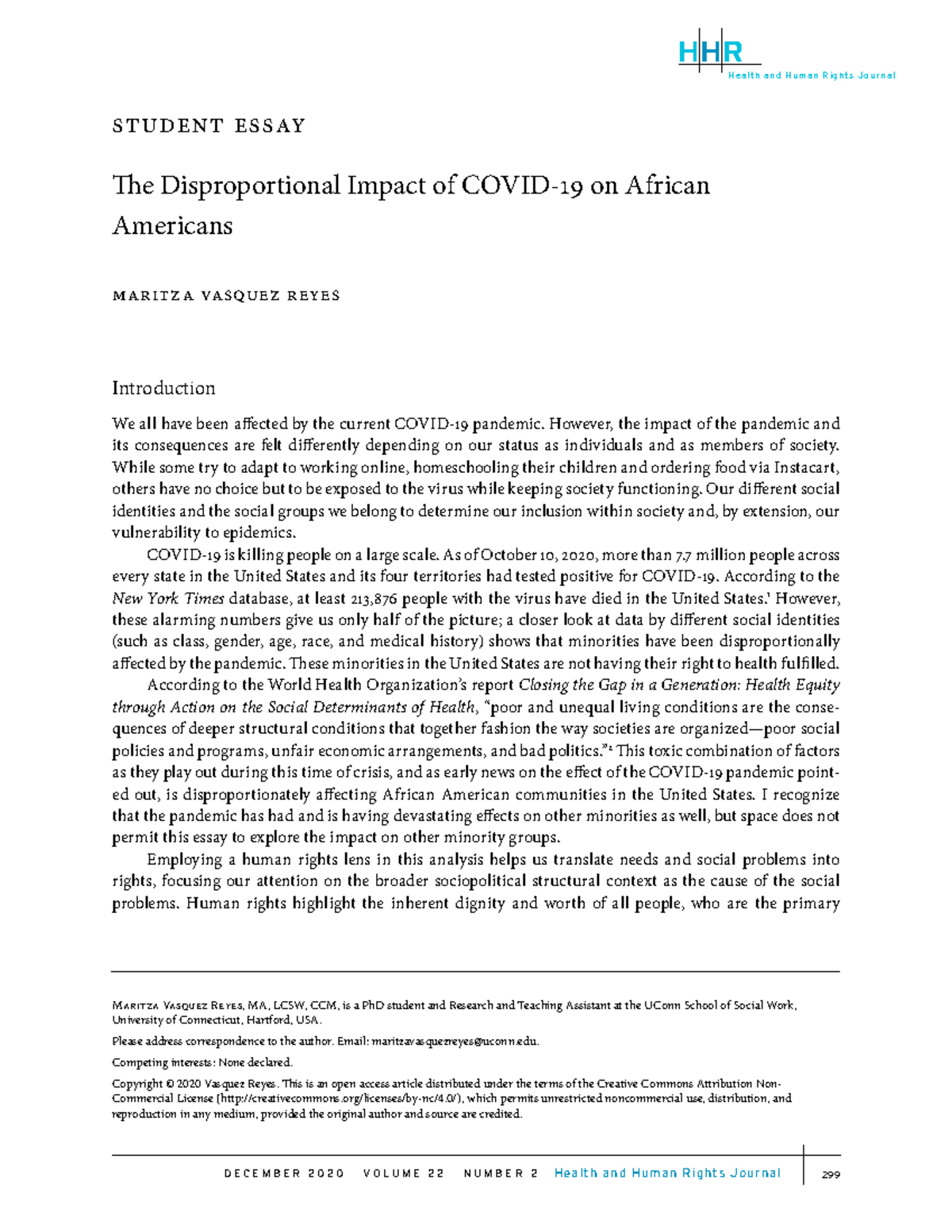 Example of essay for patho - Health and Human Rights Journal HHR ...