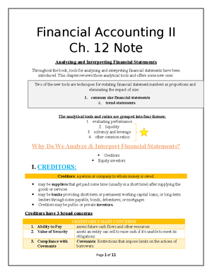 Financial Accounting II Ch 8 Note - Financial Accounting II Chapter 8 ...