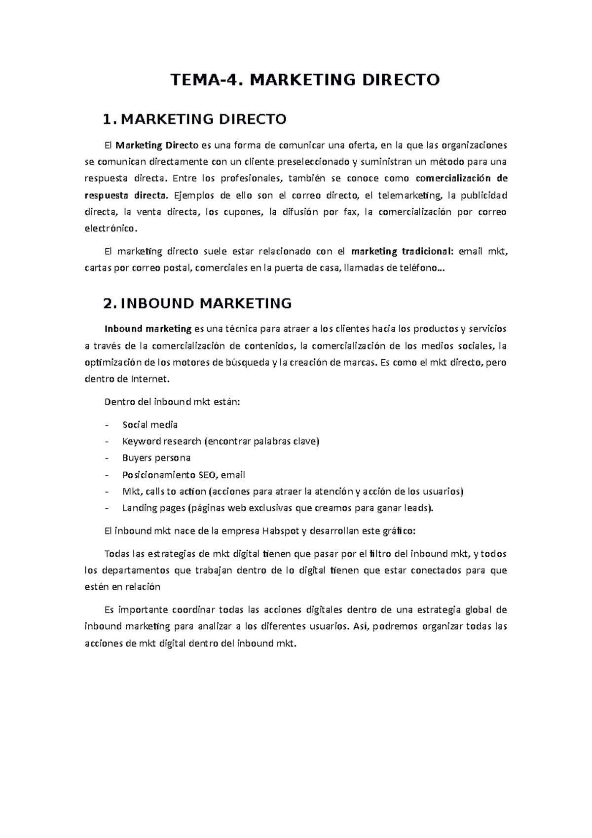 TEMA 4 MKT Directo BIEN - Apuntes 4 - TEMA-4. MARKETING DIRECTO 1 ...
