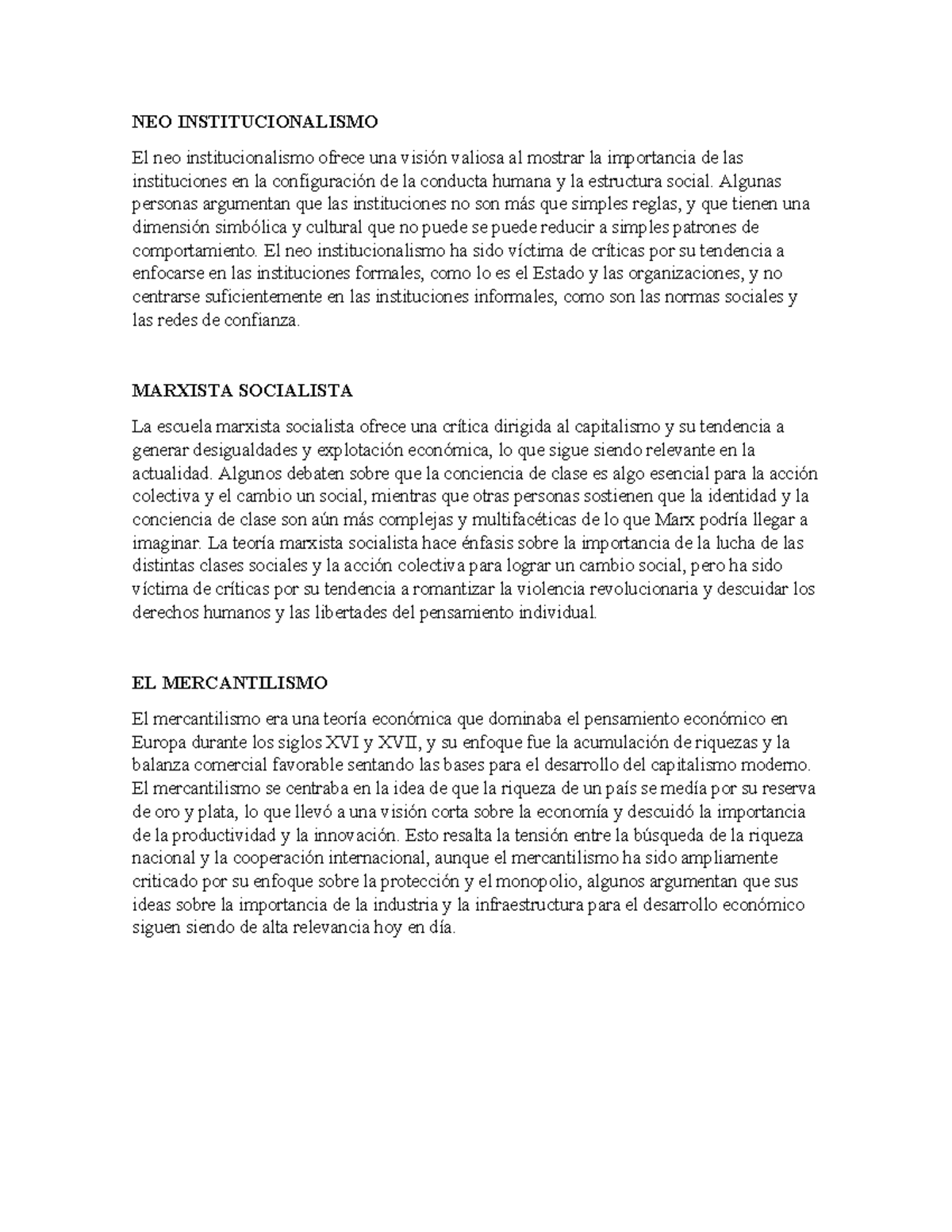 Reflexiones - NEO INSTITUCIONALISMO El neo institucionalismo ofrece una ...
