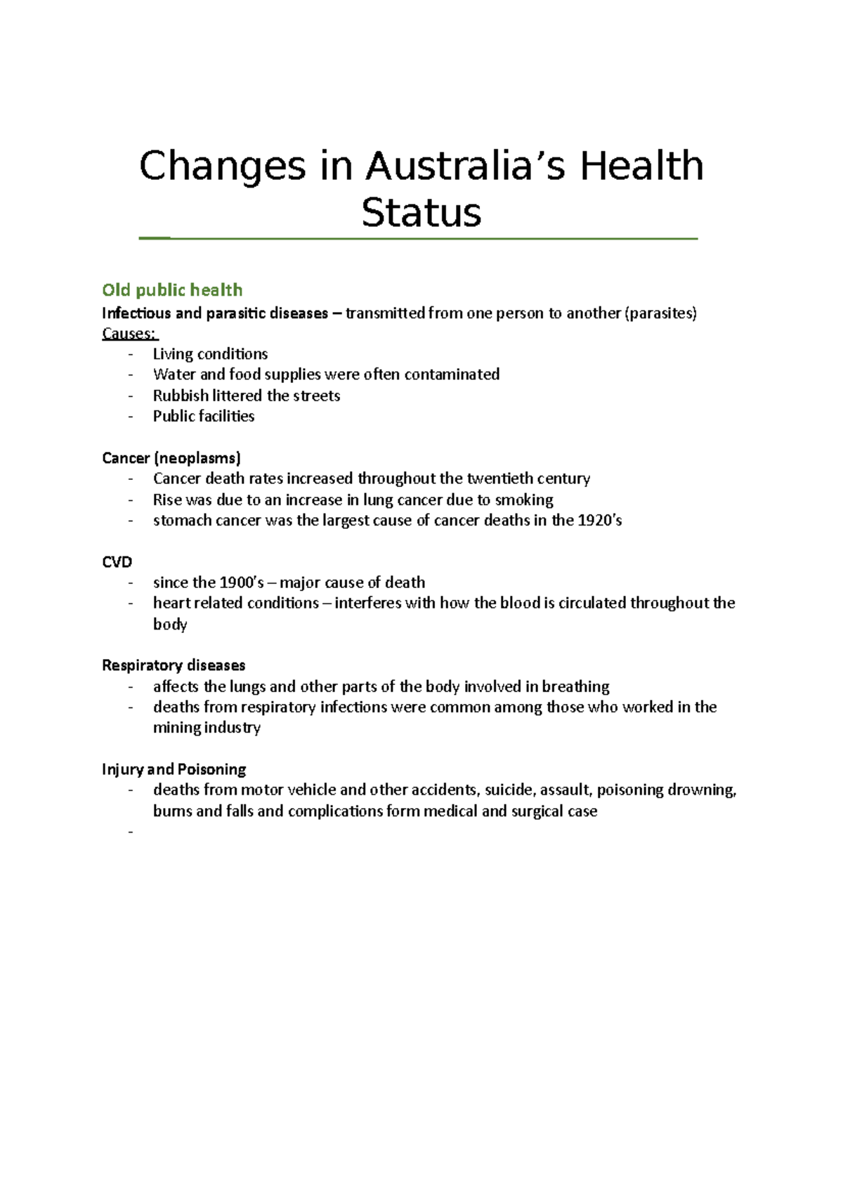 Changes in Australia's health status - Changes in Australia’s Health ...