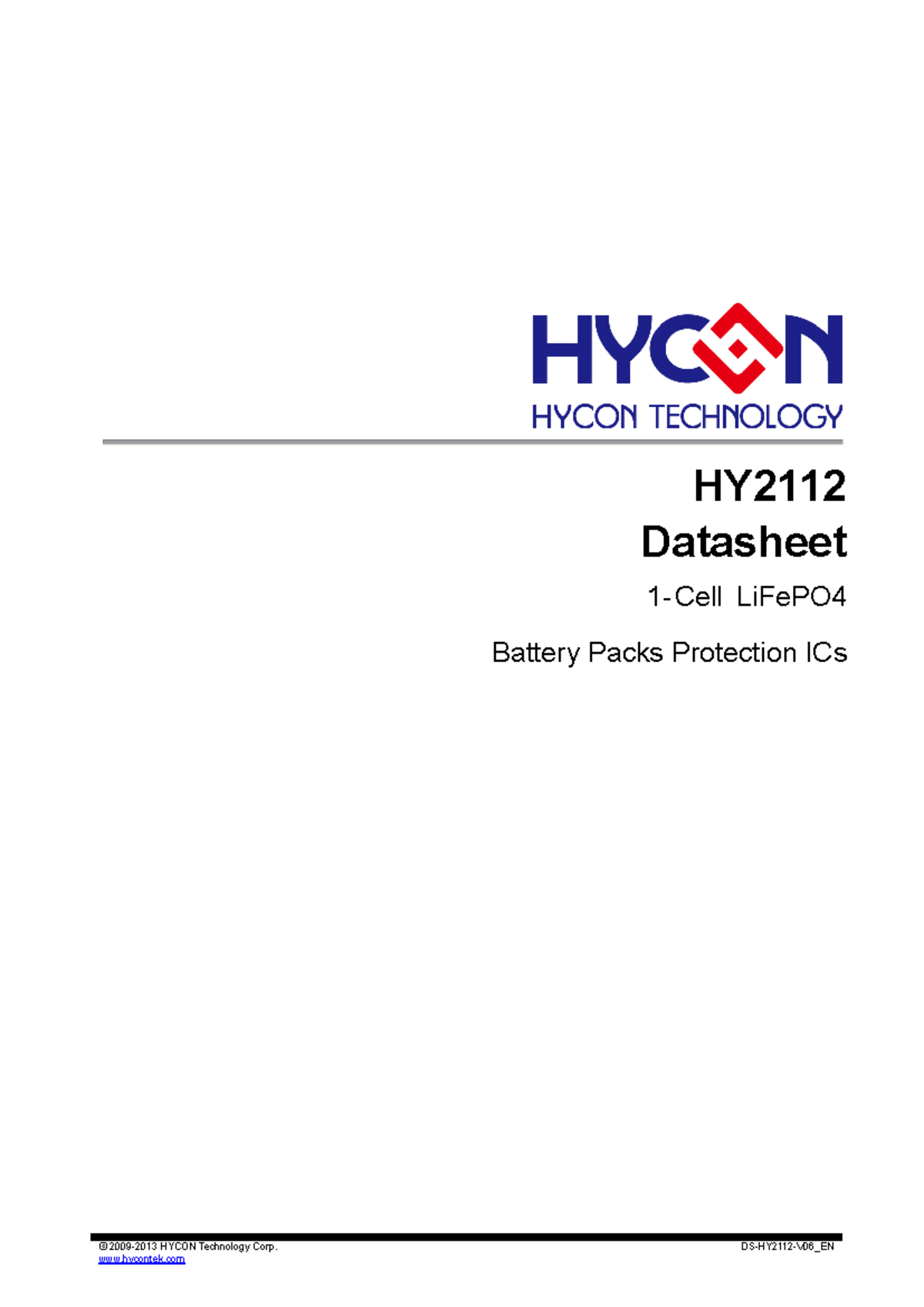 DS-HY2112 EN - Apuntes - Datasheet 1- Cell LiFePO Battery Packs ...