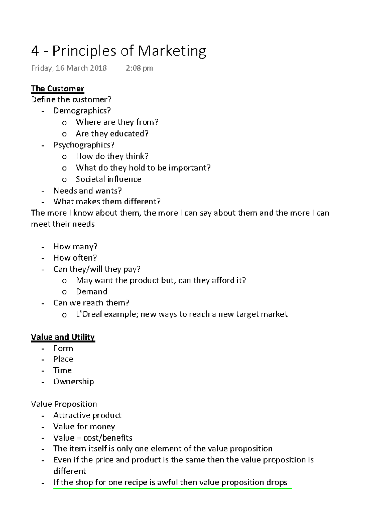 MARK101 Lecture 4 - Warning: TT: undefined function: 32 The Customer Define the customer? - Studocu