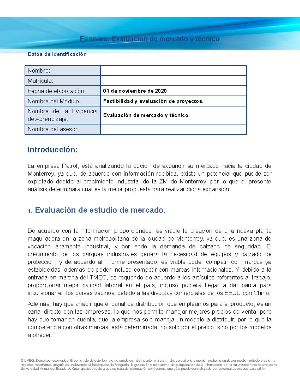 EA3 Plan agregado Factibilidad y evaluacion de proyectos - Formato ...