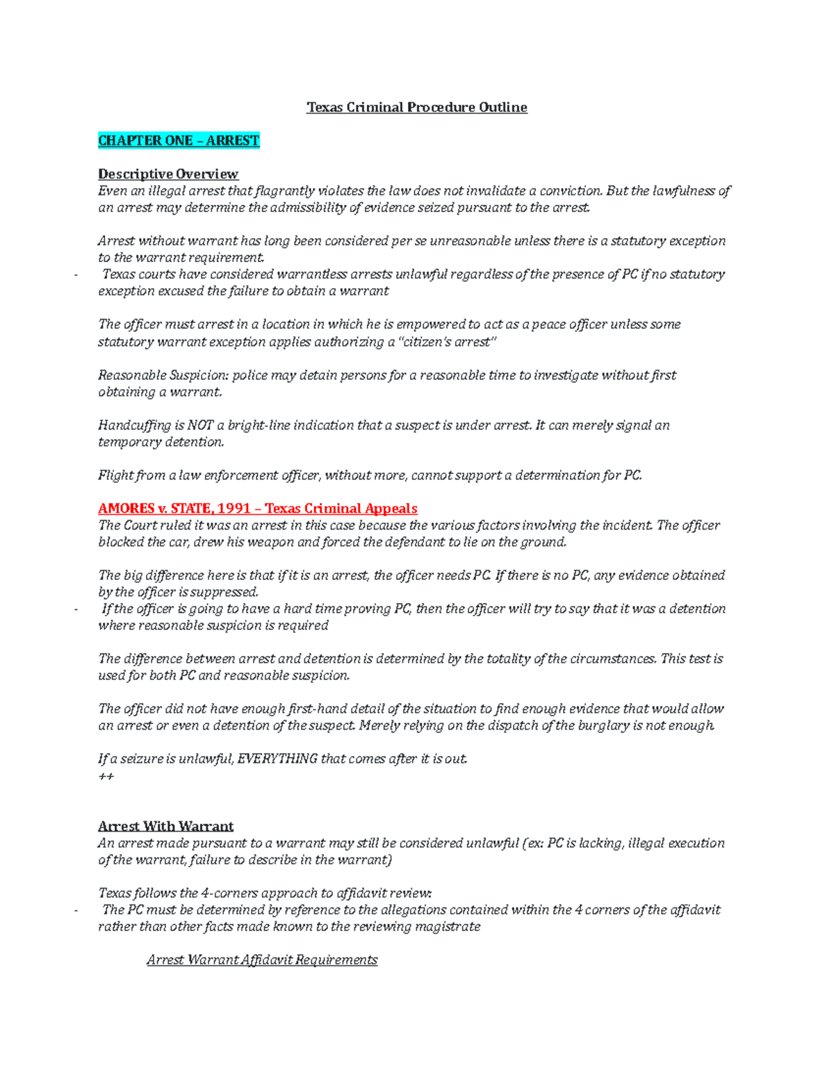 Texas Criminal Procedure Outline Depot Gerald Reamey Preview - Texas ...