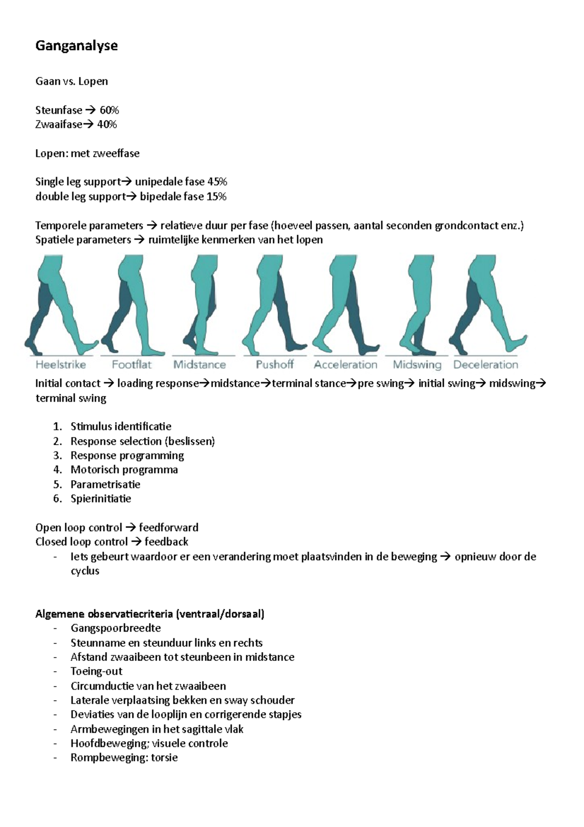 Ganganalyse - Ganganalyse Gaan vs. Lopen Steunfase 60% Zwaaifase 40% ...