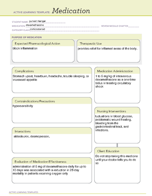 Isoniazid - ati - ACTIVE LEARNING TEMPLATES Medication STUDENT NAME ...