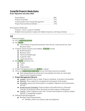 C176 Practice Questions for Project Management - certleader/PK0-004-dumps.html (246 Q&As) - Studocu