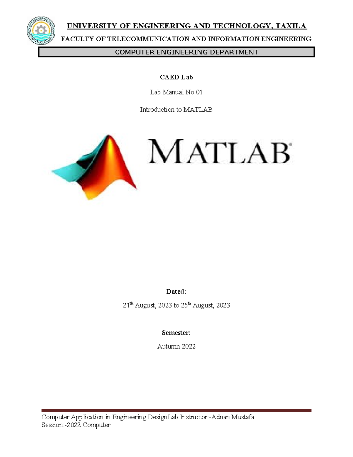Lab Manual No 02 - FACULTY OF TELECOMMUNICATION AND INFORMATION ...