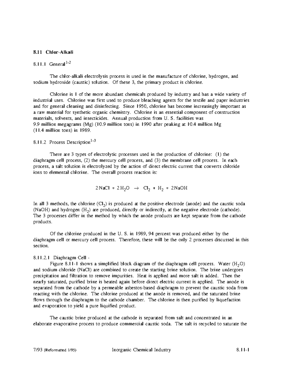 Chlor alkali - chemistry 3rd year - 8 Chlor-Alkali 8.11 General1- The ...