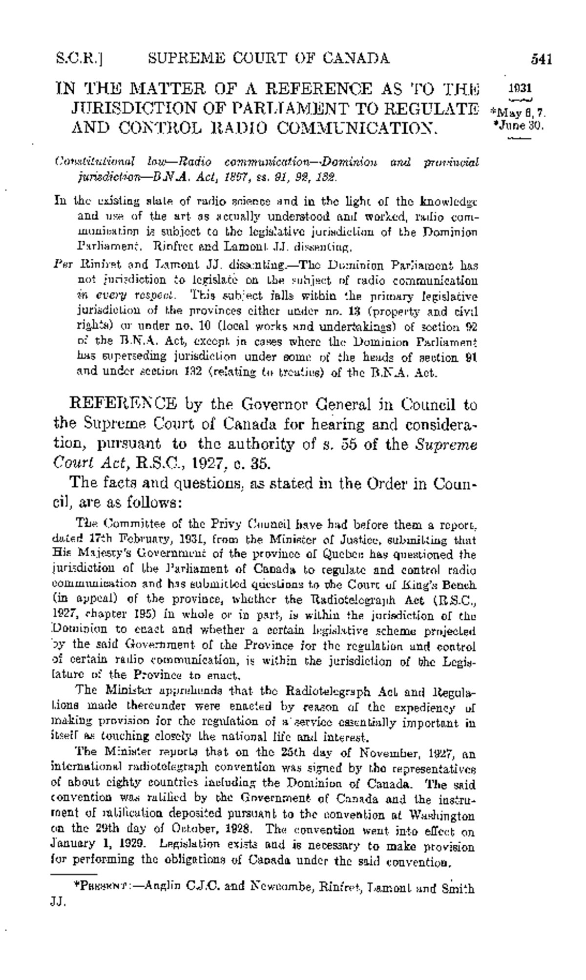 02 Radio Reference - Mandatory reading - S.C SUPREME COURT OF CANADA ...