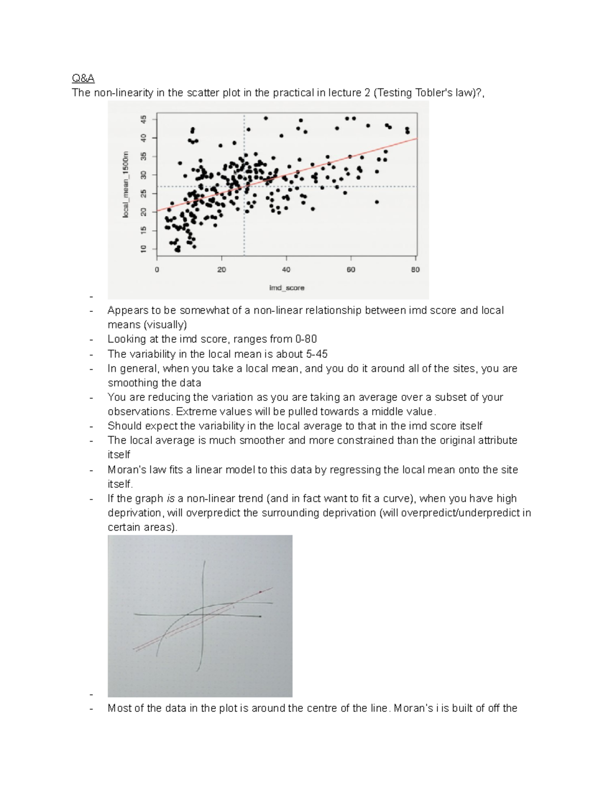 Lecture 3 - Spatial Lag - Q&A The non-linearity in the scatter plot in ...