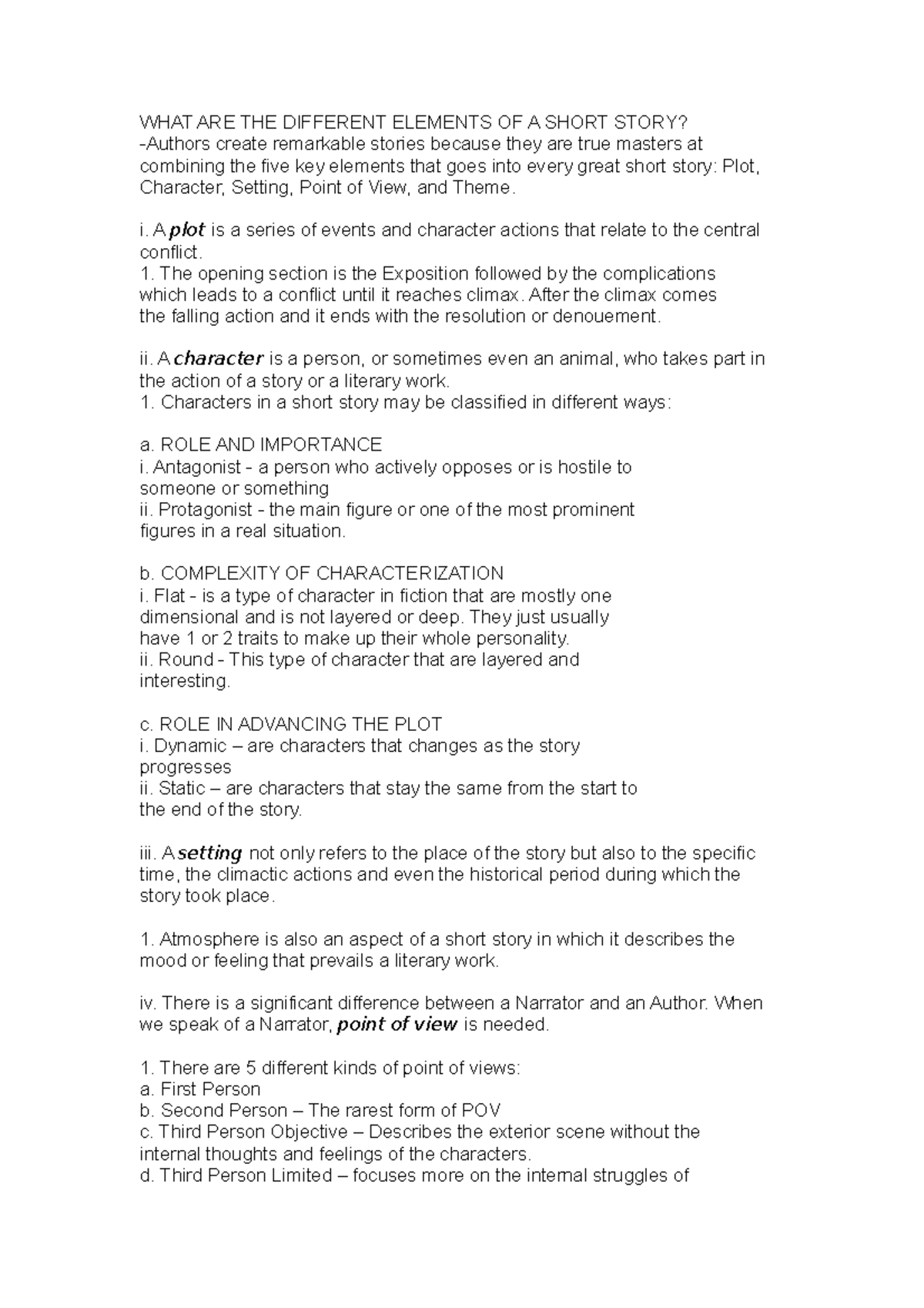 Lesson-1 - lesson in world lit - WHAT ARE THE DIFFERENT ELEMENTS OF A ...