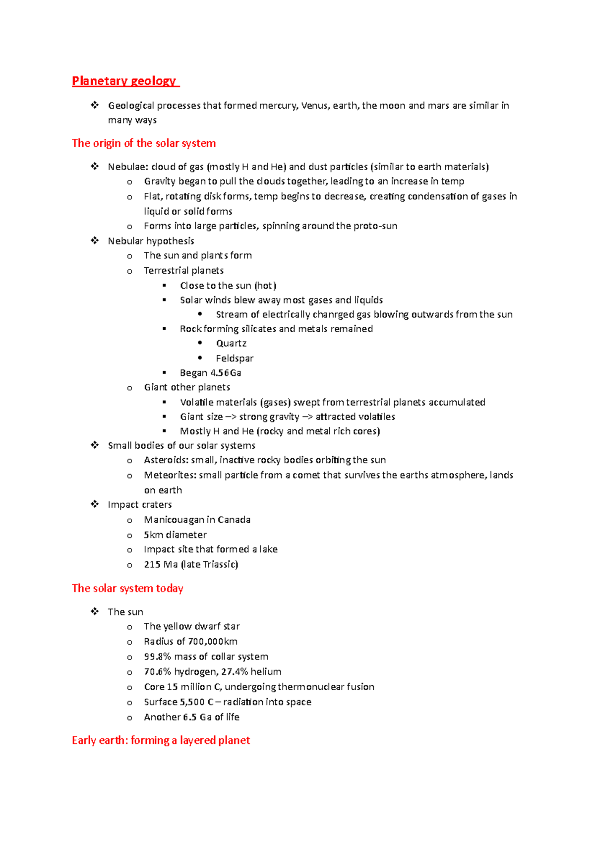 Planetary geology - Lecture notes 20,21 - Planetary geology Geological ...