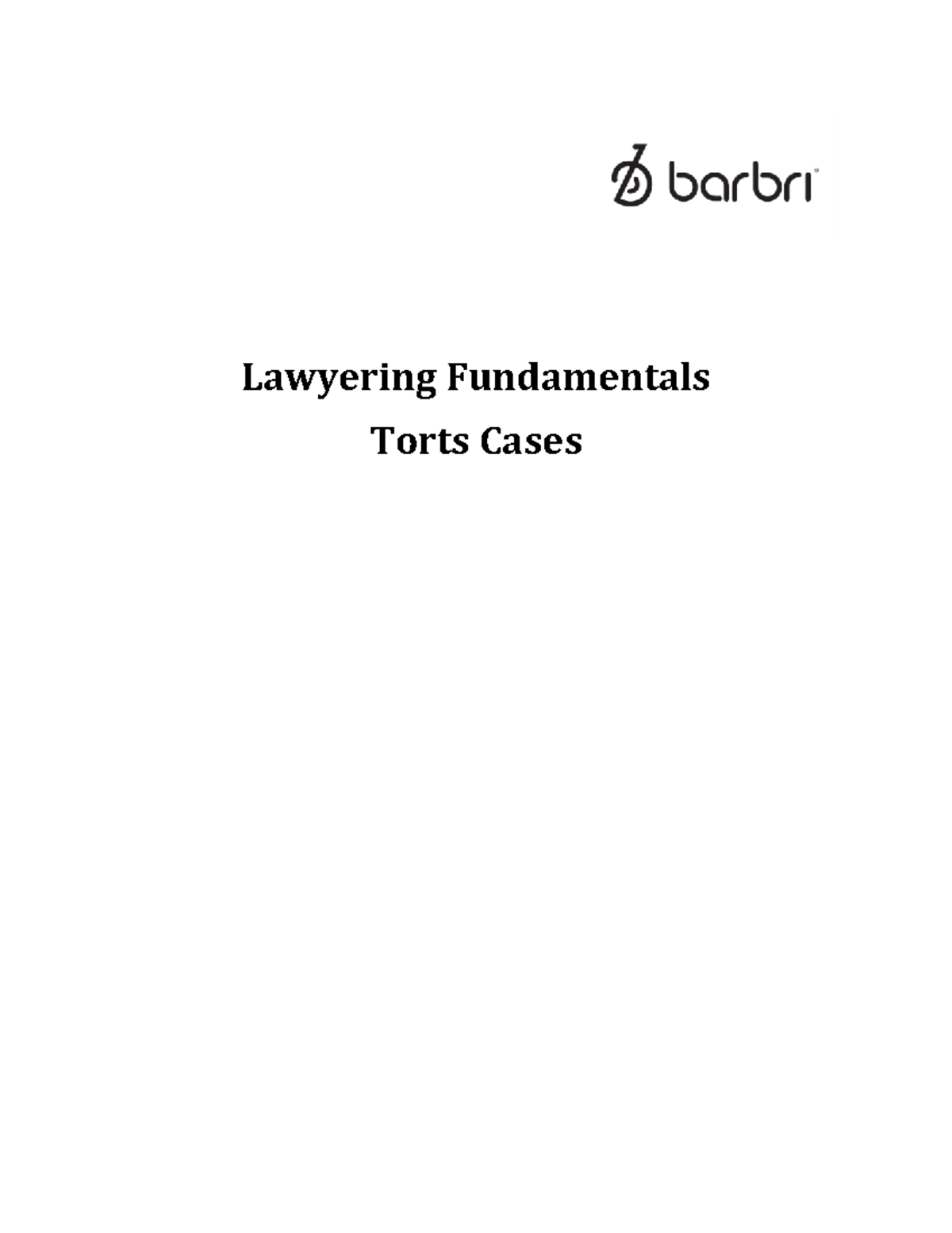 Lawyering Fundamentals Torts Cases - Studocu