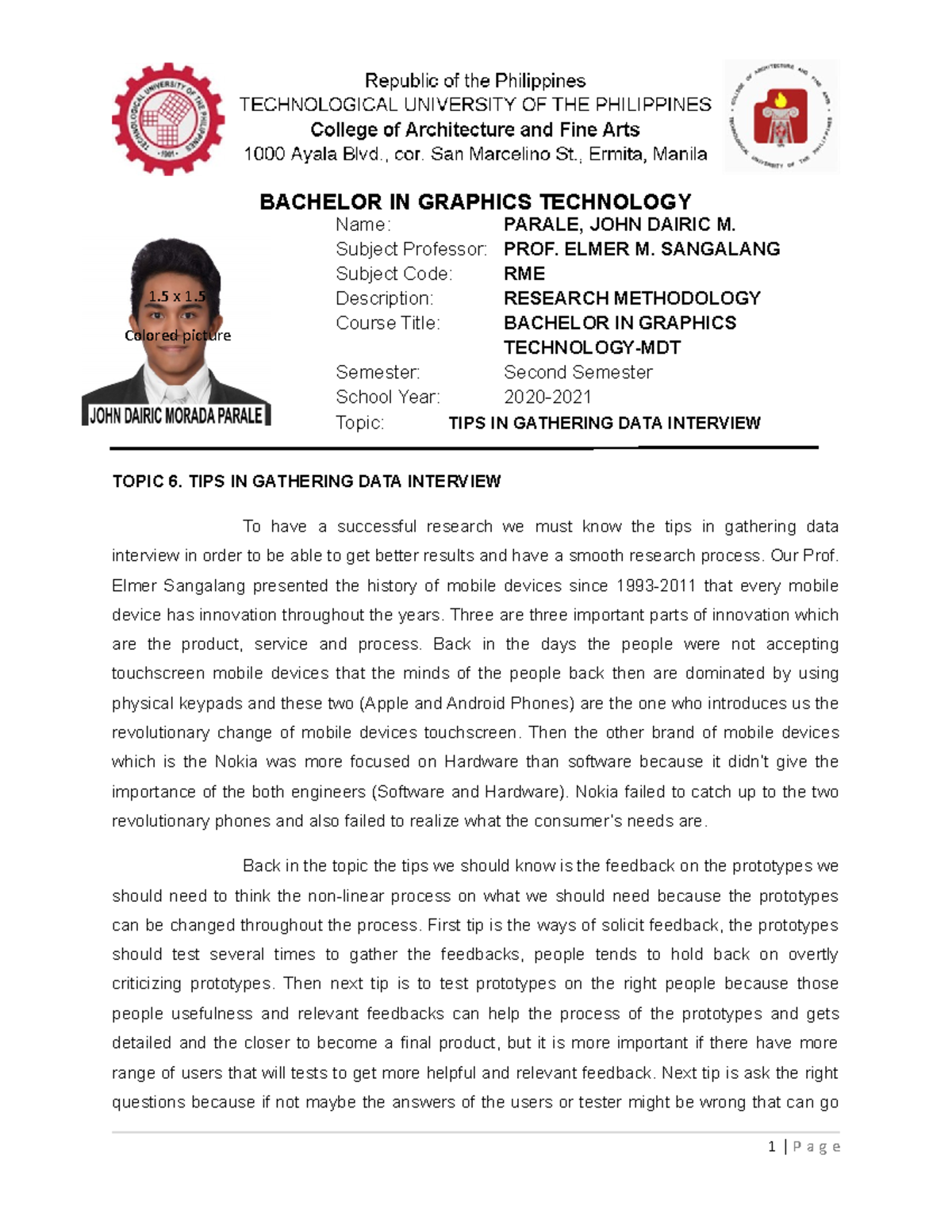 Insights TO TIPS IN Gathering DATA Interview Parale BGT-AT-3A ...