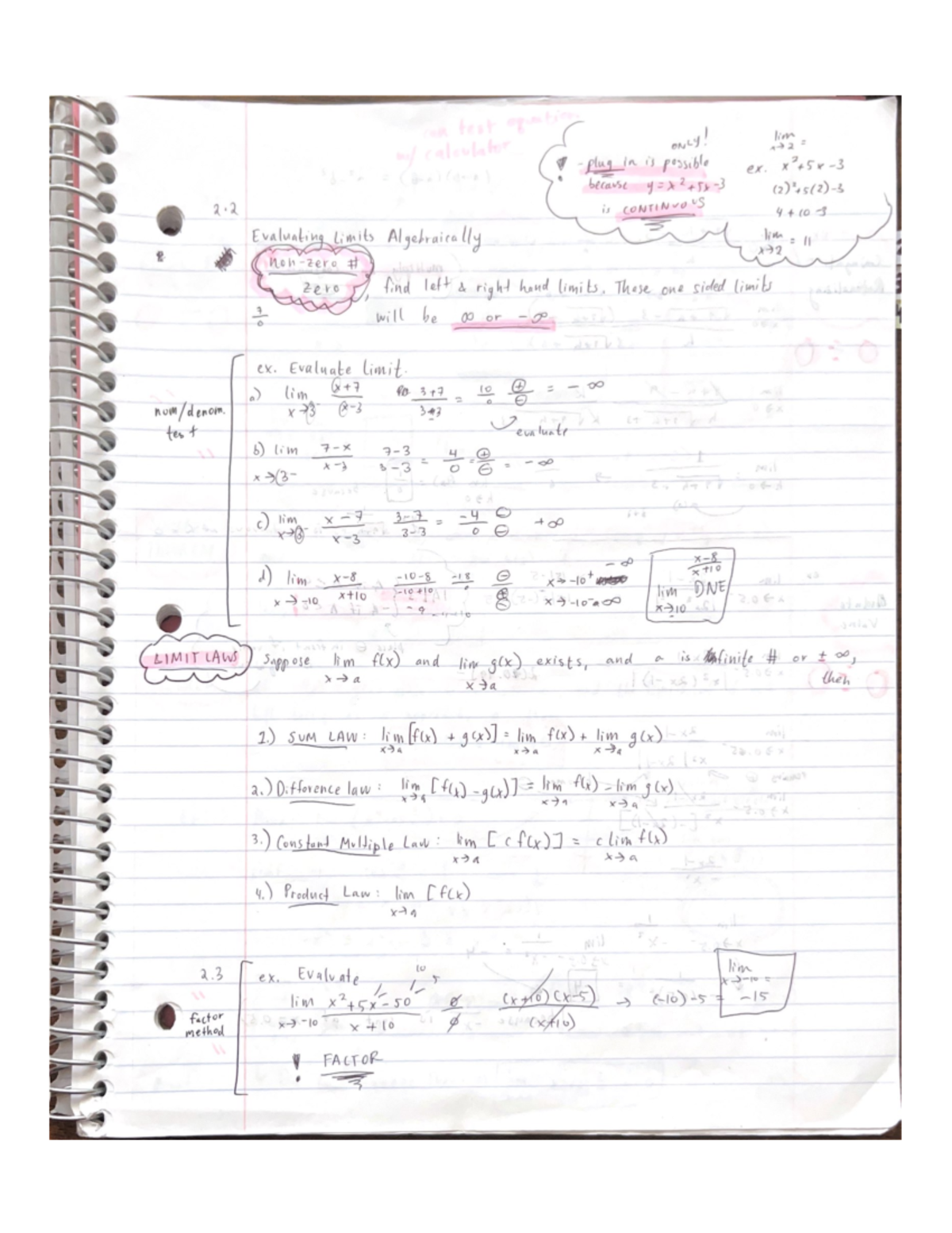 Limit Laws And Evaluating Limits Math G180 Studocu