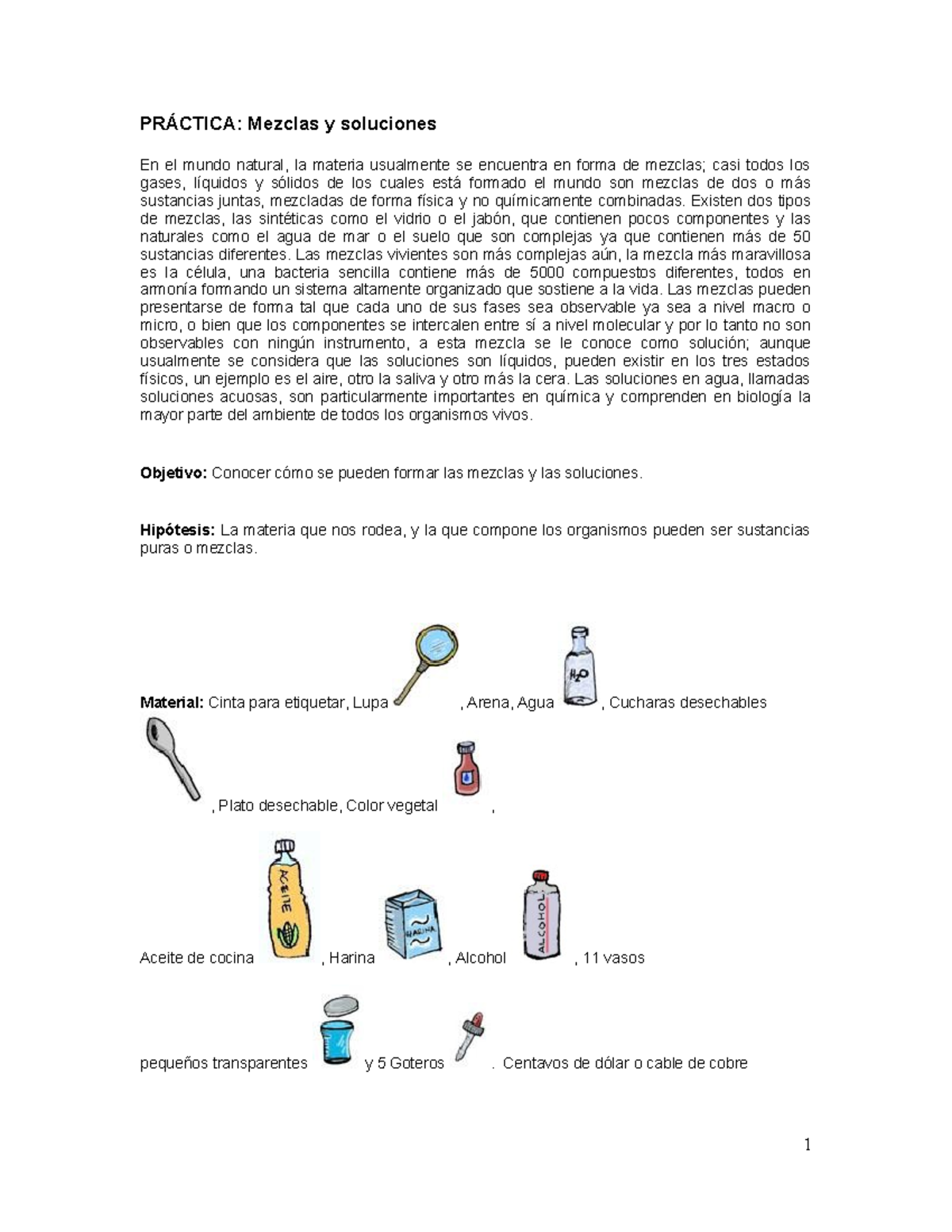 Práctica No.2 mezclas y soluciones YV - PRÁCTICA: Mezclas y soluciones ...