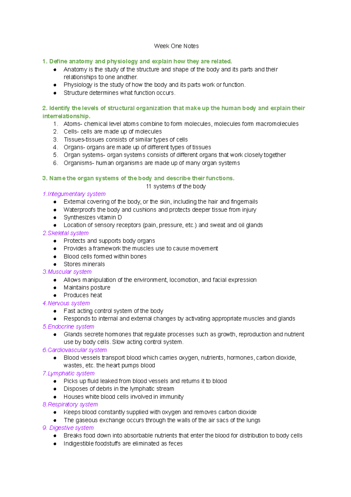 Weekly Learning Outcomes Anatomy Week One Notes 1 Define Anatomy And weekly-learning-outcomes-anatomy-week-one-notes-1-define-anatomy-and
