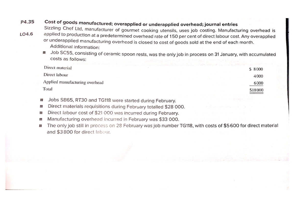 Job order costing question - Management Accounting Fundamentals - Studocu