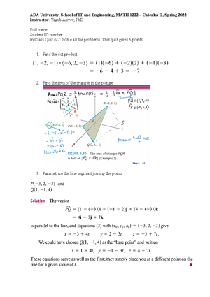 Calculus 2Midterm E 2022 - ADA University, School of IT and Engineering ...