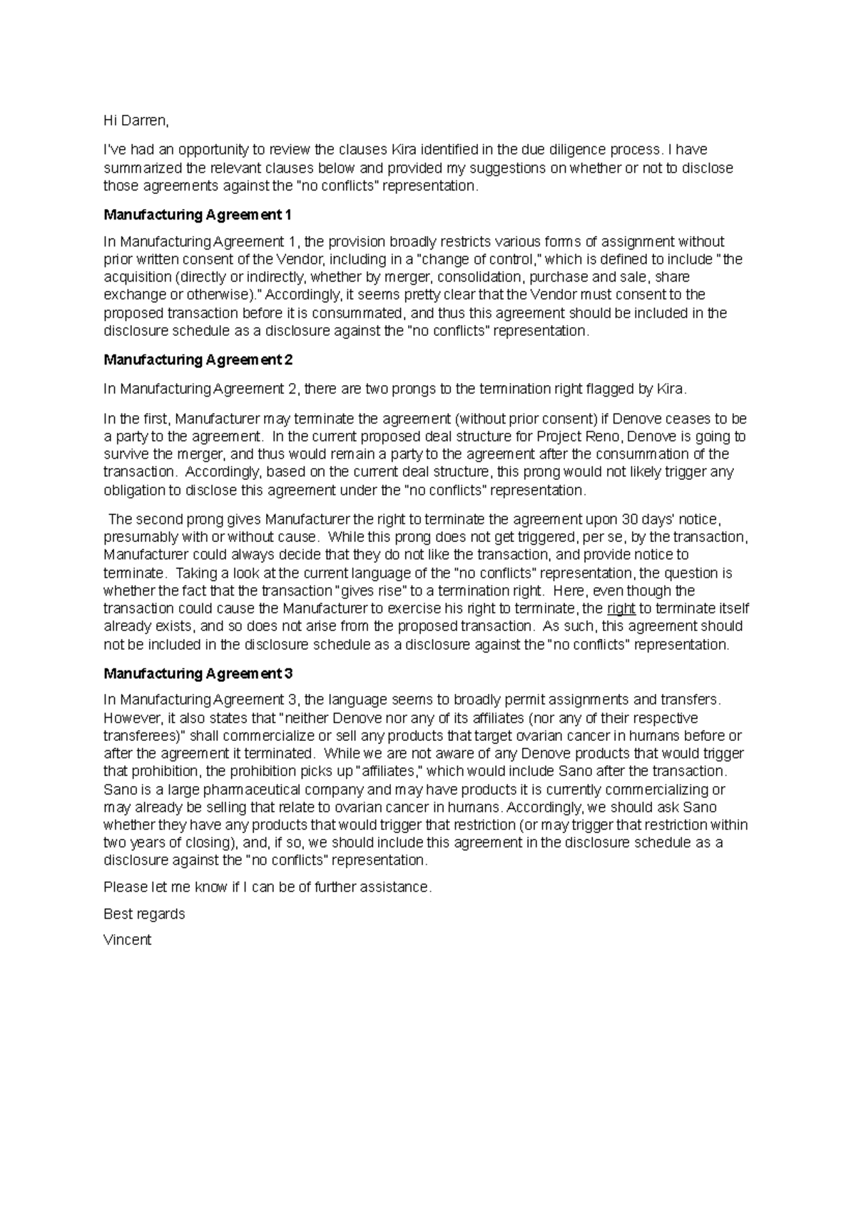 Task 2 - Model Answer - fire - Hi Darren, I’ve had an opportunity to ...