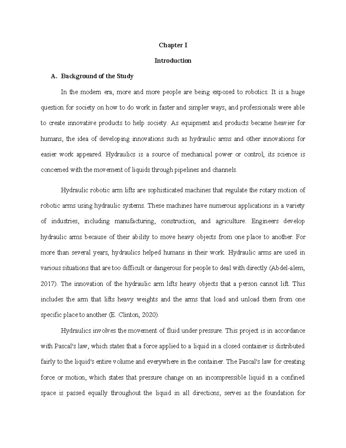 Capstone - Chapter I Introduction A. Background of the Study In the ...