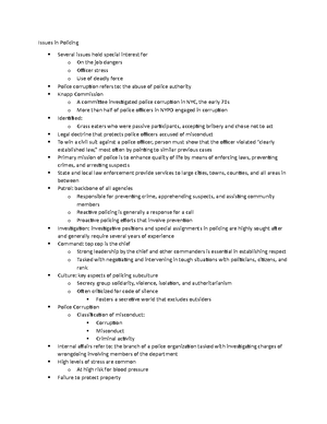 Document 42 - Class notes and Test 1 notes - Intro Of Criminal Justice ...