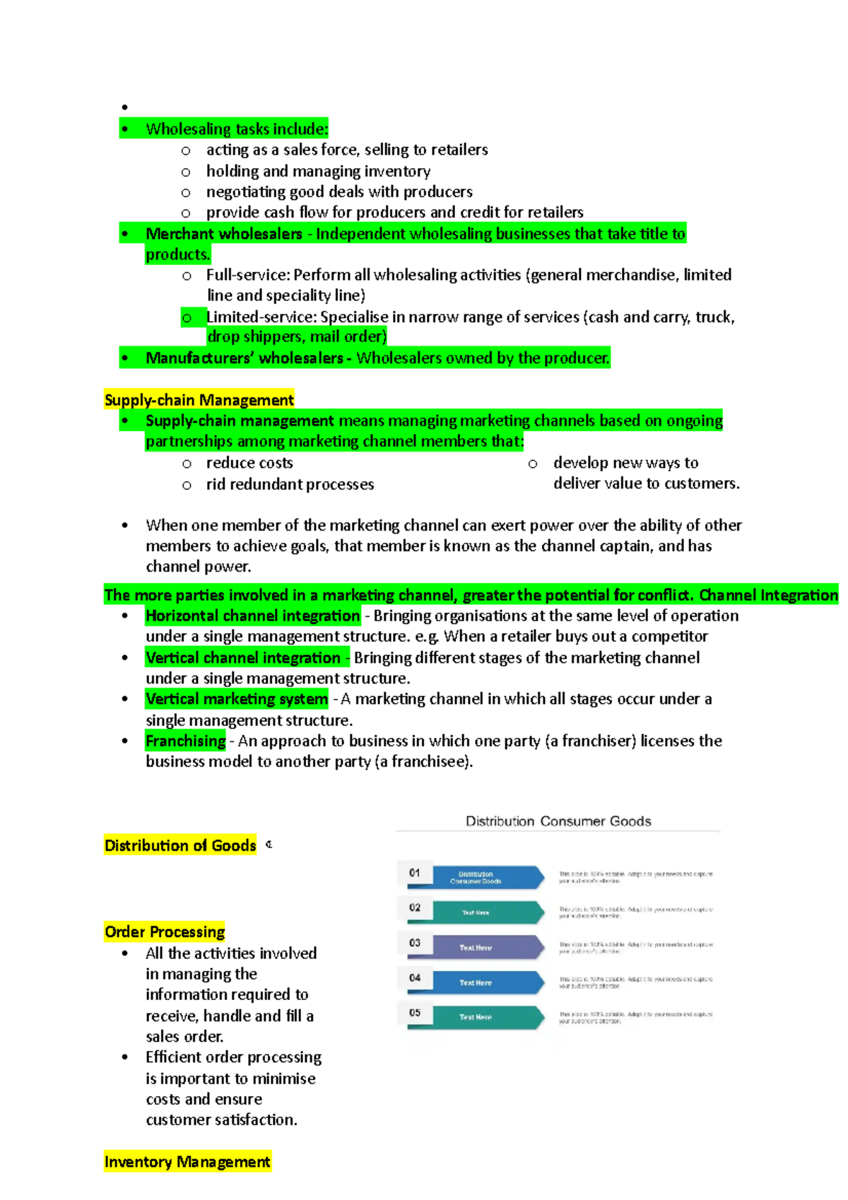 Lec 10 12 Lec 10 12 Accounting Business And Society Lecture Notes • Wholesaling Tasks