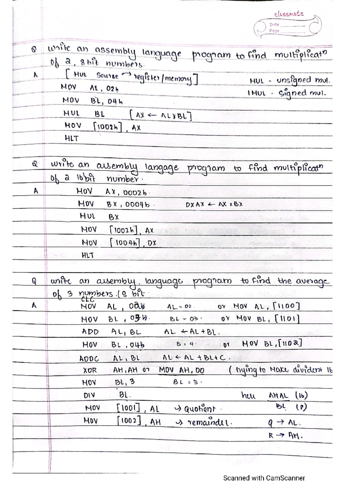 MM Note - Assemble directives & problems - Advanced Microprocessors ...