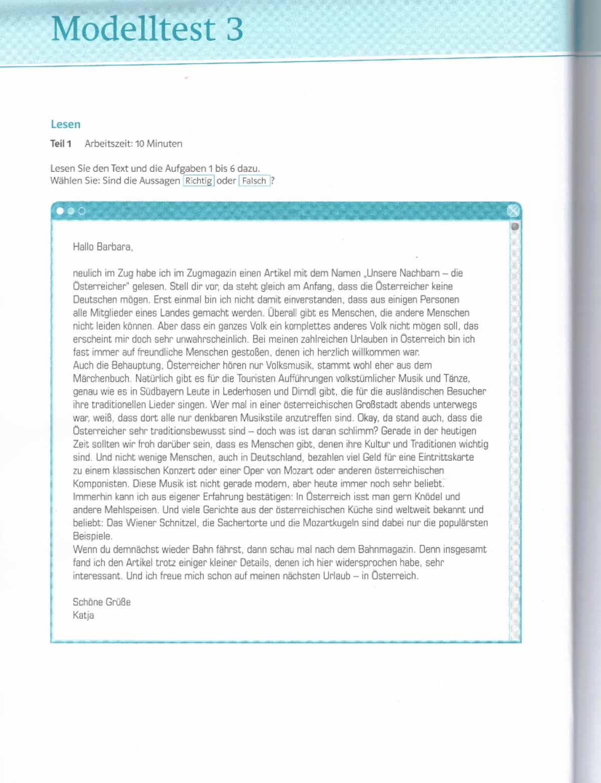 B1 - Lesen - Modelltest - 3 - Mit Erfolg zum Goethe-OSD Zertifikat ...