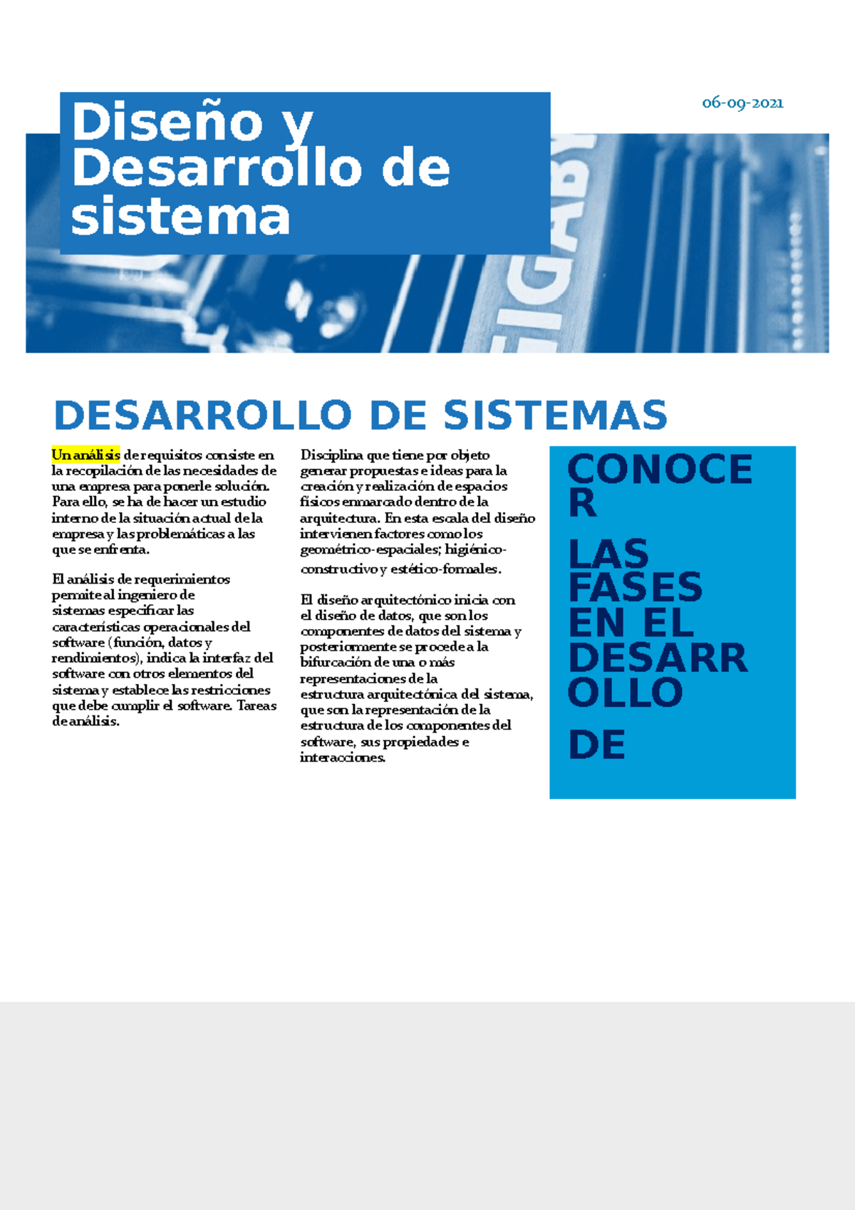 Diseño y Desarrollo de sistema - Diseño y Desarrollo de sistema 06-09 ...