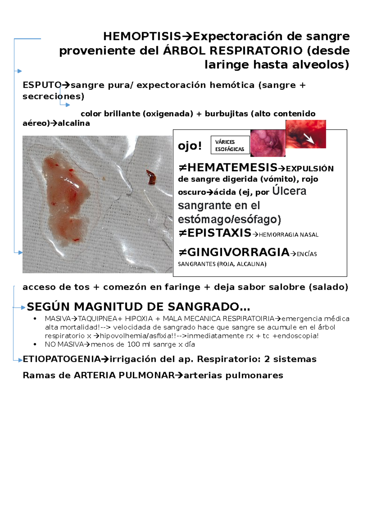 Hemoptisis + Circulación Pulmonar Y Sistémica - HEMOPTISIS ...