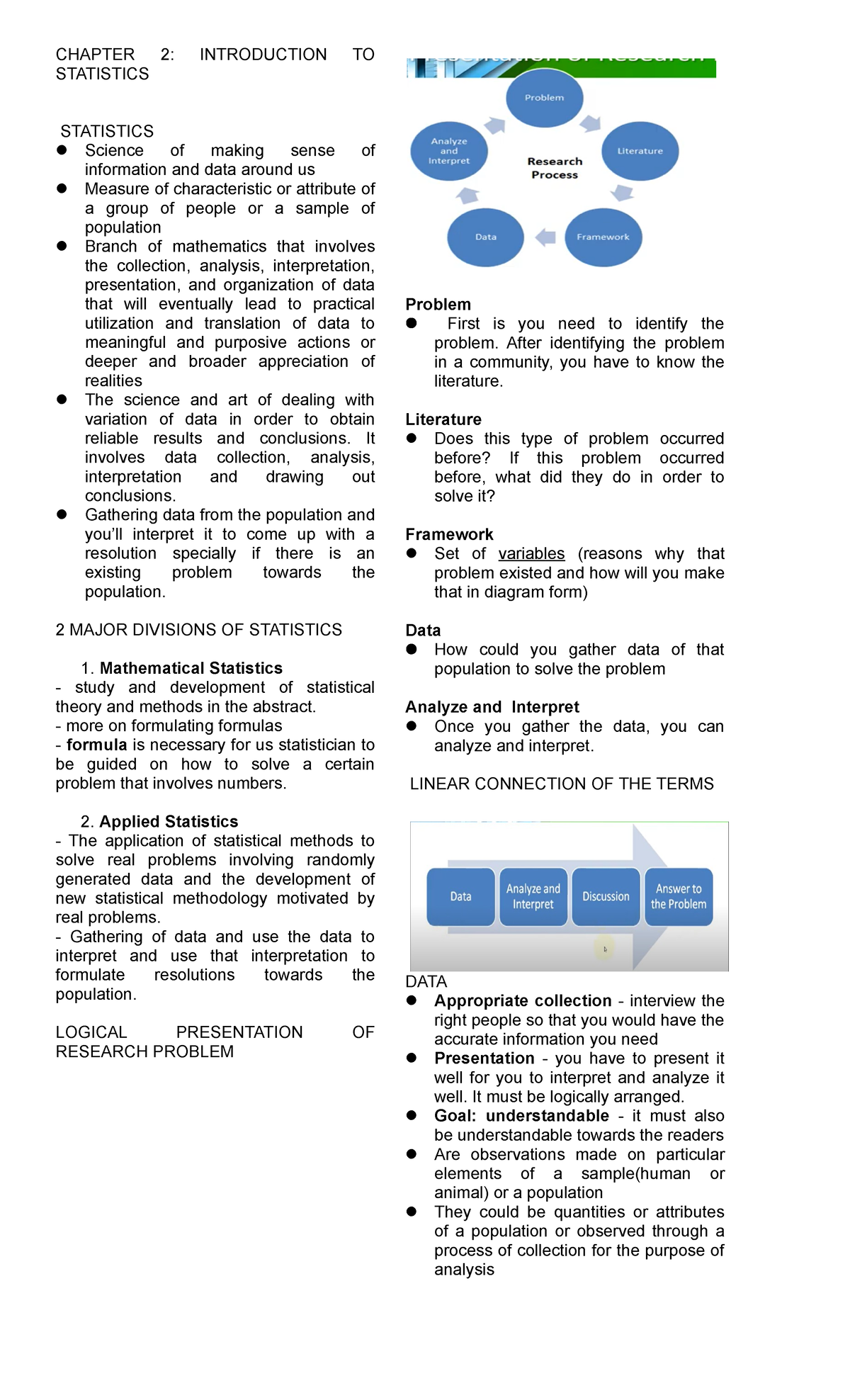 Introduction TO Statistics - CHAPTER 2: INTRODUCTION TO STATISTICS ...
