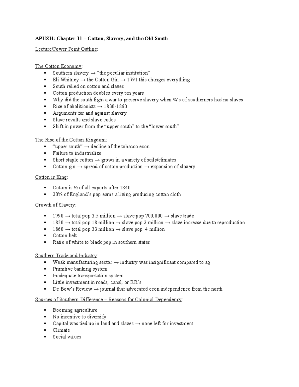 Apush-Chapter 11Lectureand Power Point Outlinecompleted - APUSH ...