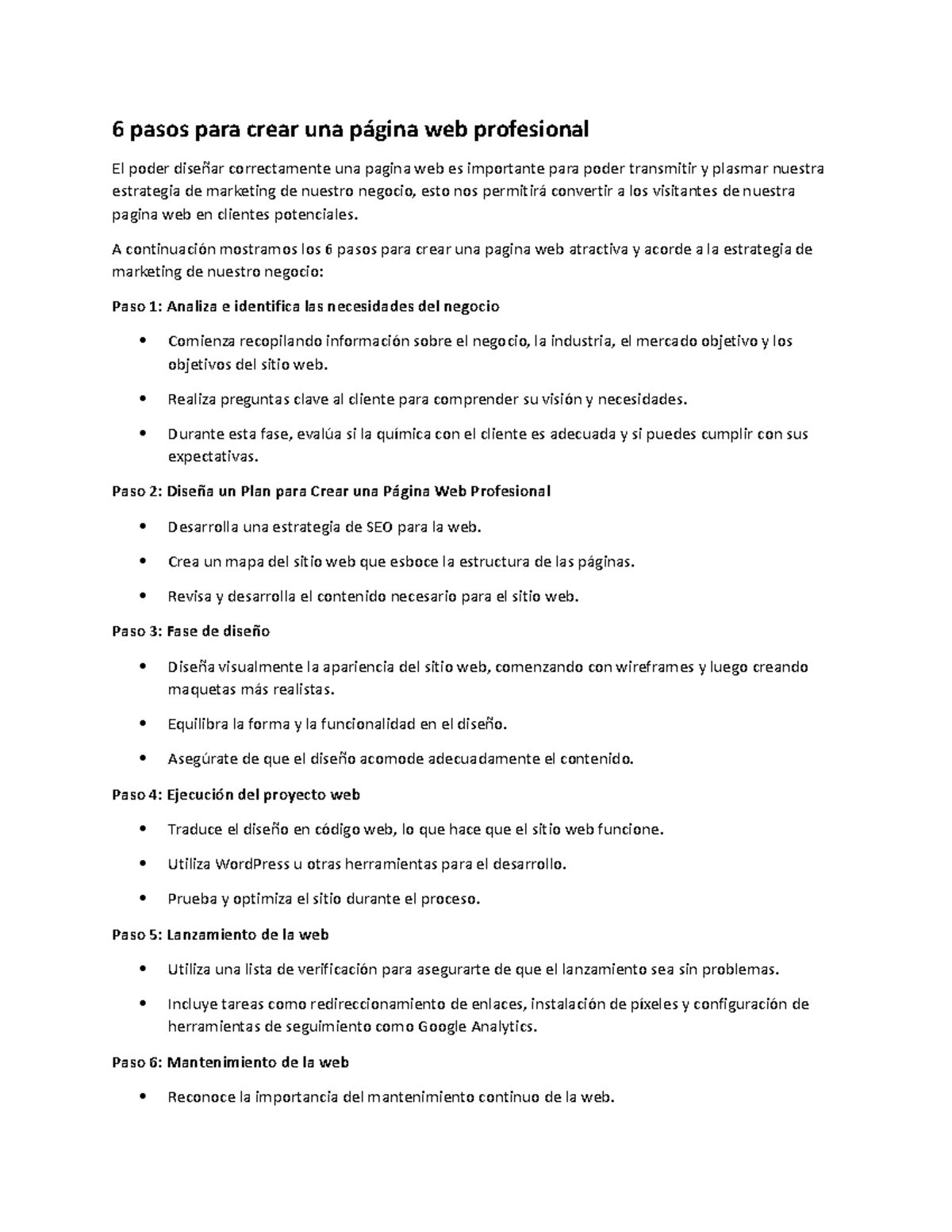 6 pasos para crear una página web profesional Maribel Garcia - 6 pasos ...