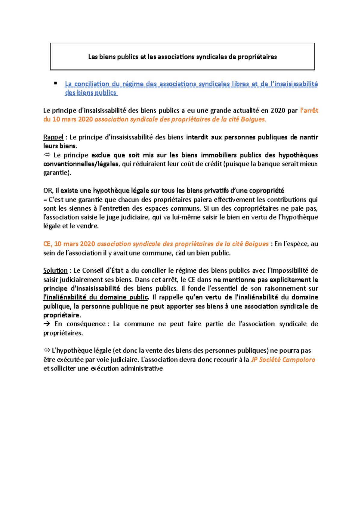 2. Les biens publics et les associations syndicales de propriétaires ...