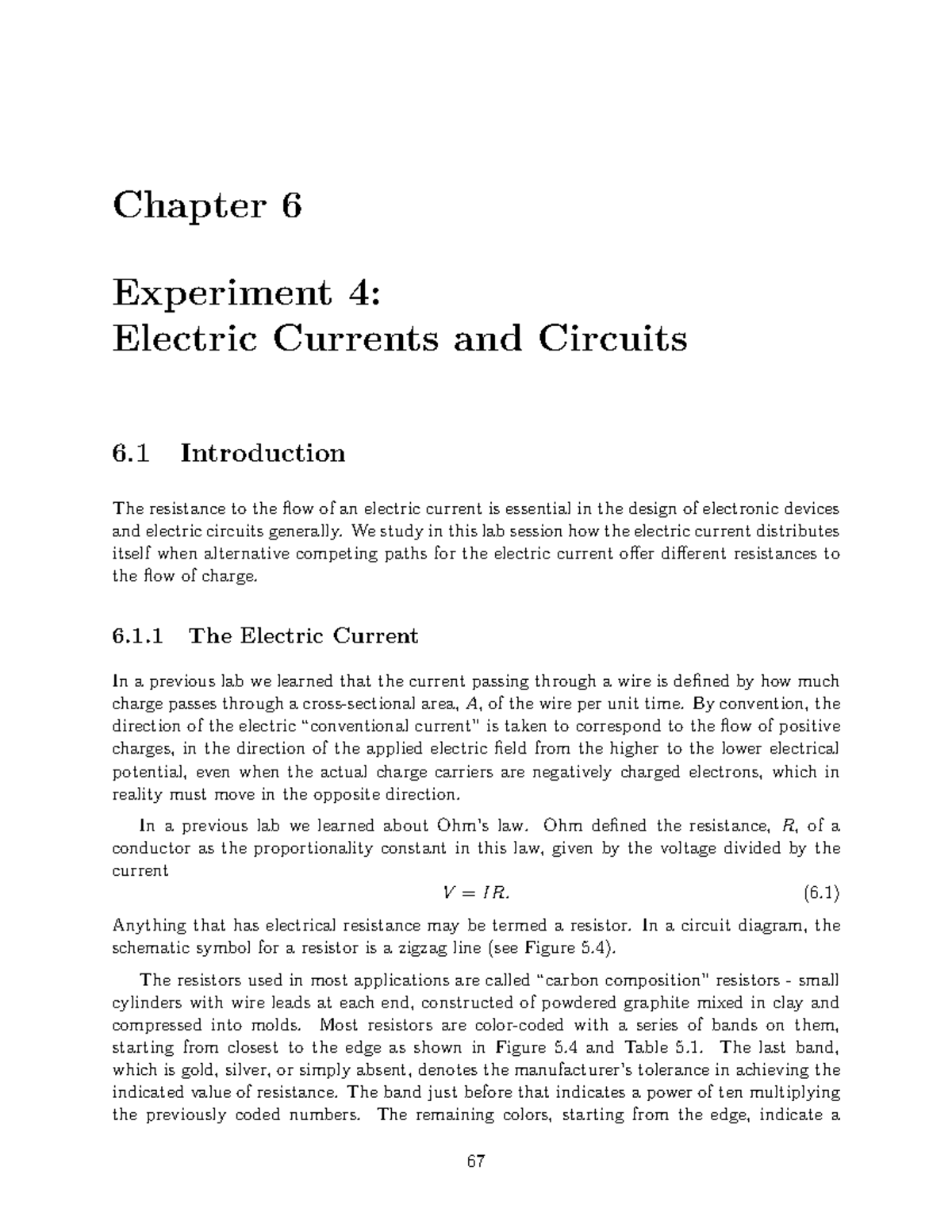 Ecc - lab report - Chapter 6 Experiment 4: Electric Currents and ...