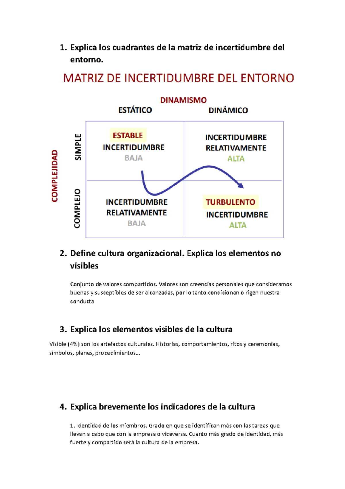 Tema 3 Preguntas - 1. Explica los cuadrantes de la matriz de ...