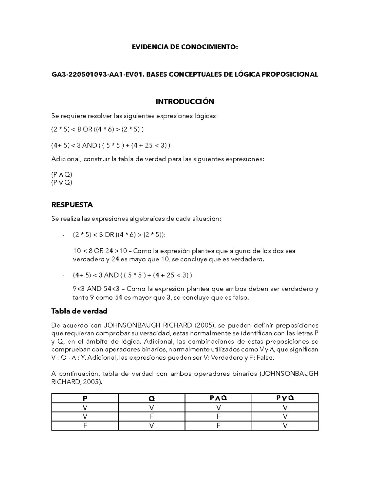 GA3-220501093-AA1-EV01. Bases Conceptuales DE Lógica Proposicional ...