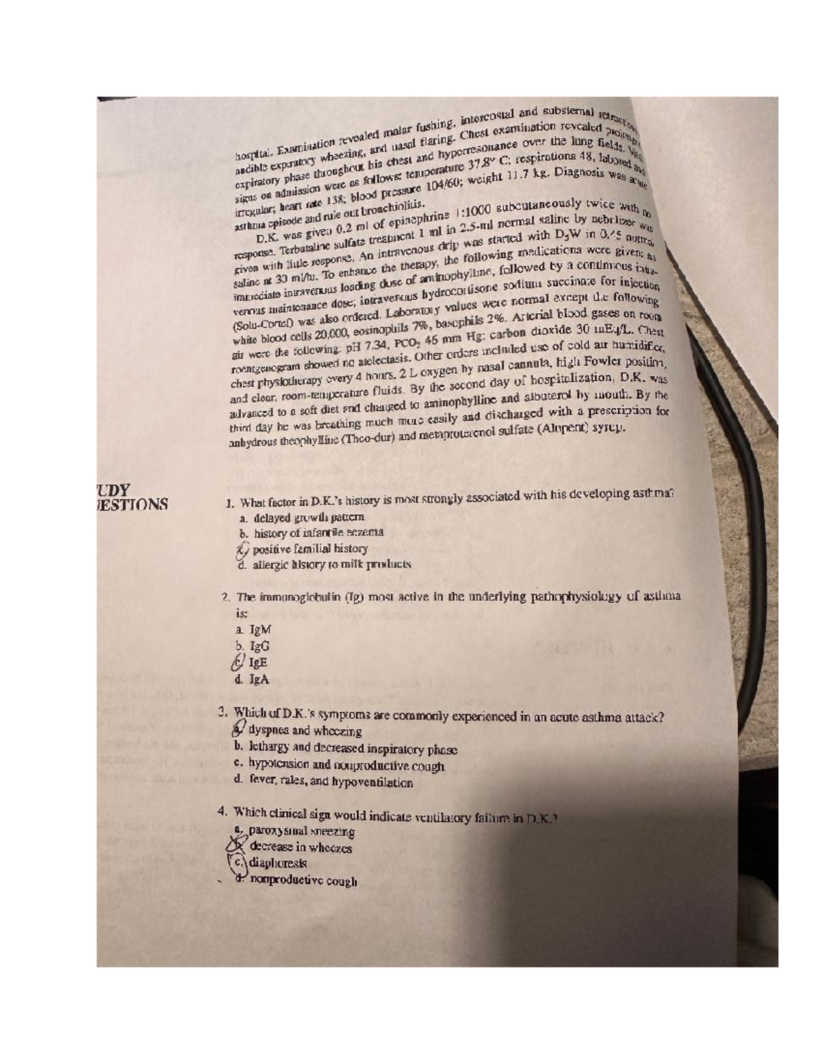 Asthma peds hw - assignment - and substernal revealed over the hospital ...