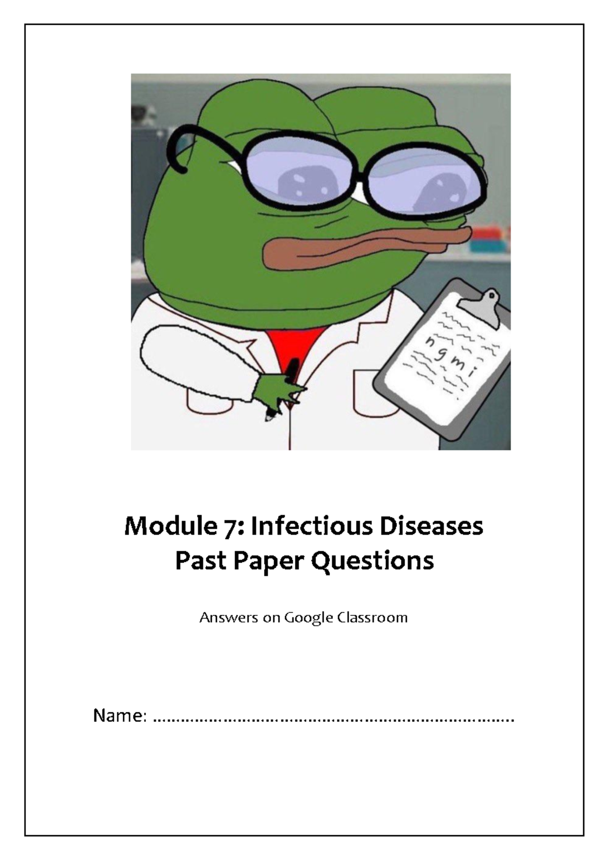 Module 7 - Questions ONLY - BIO001 - Module 7: Infectious Diseases Past ...