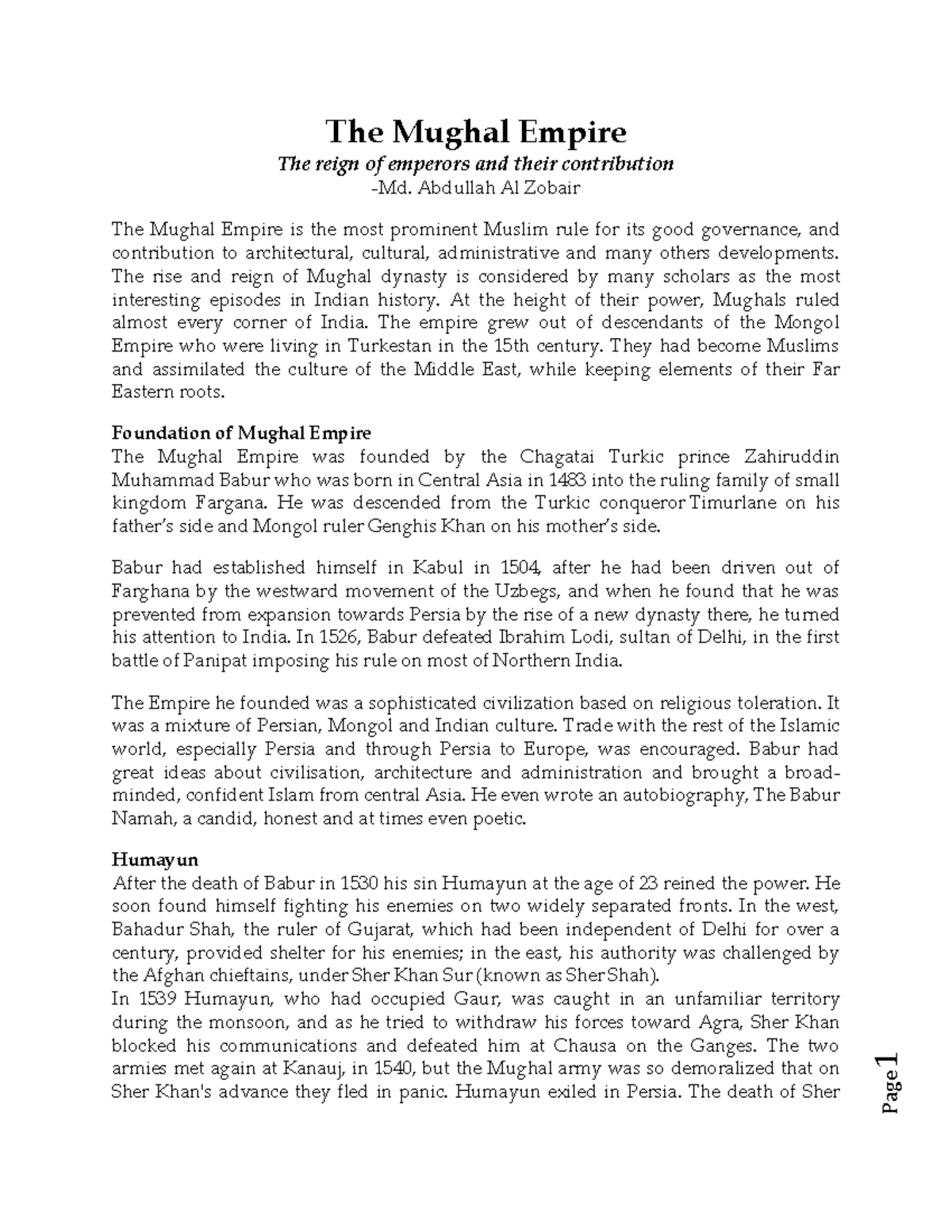 The Mughal Empire - To get information - 1 The Mughal Empire The reign ...