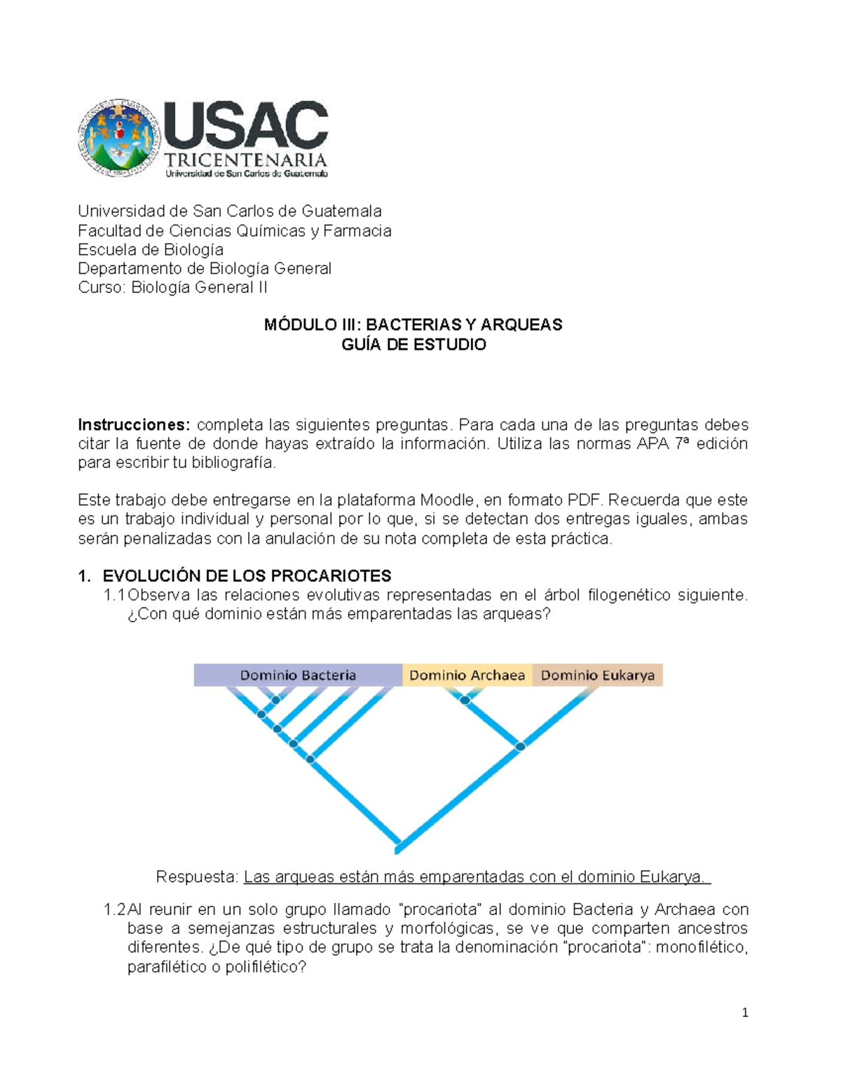 3. Guía de estudio Práctica 3, Bacterias BGII 2023 - Universidad de San ...