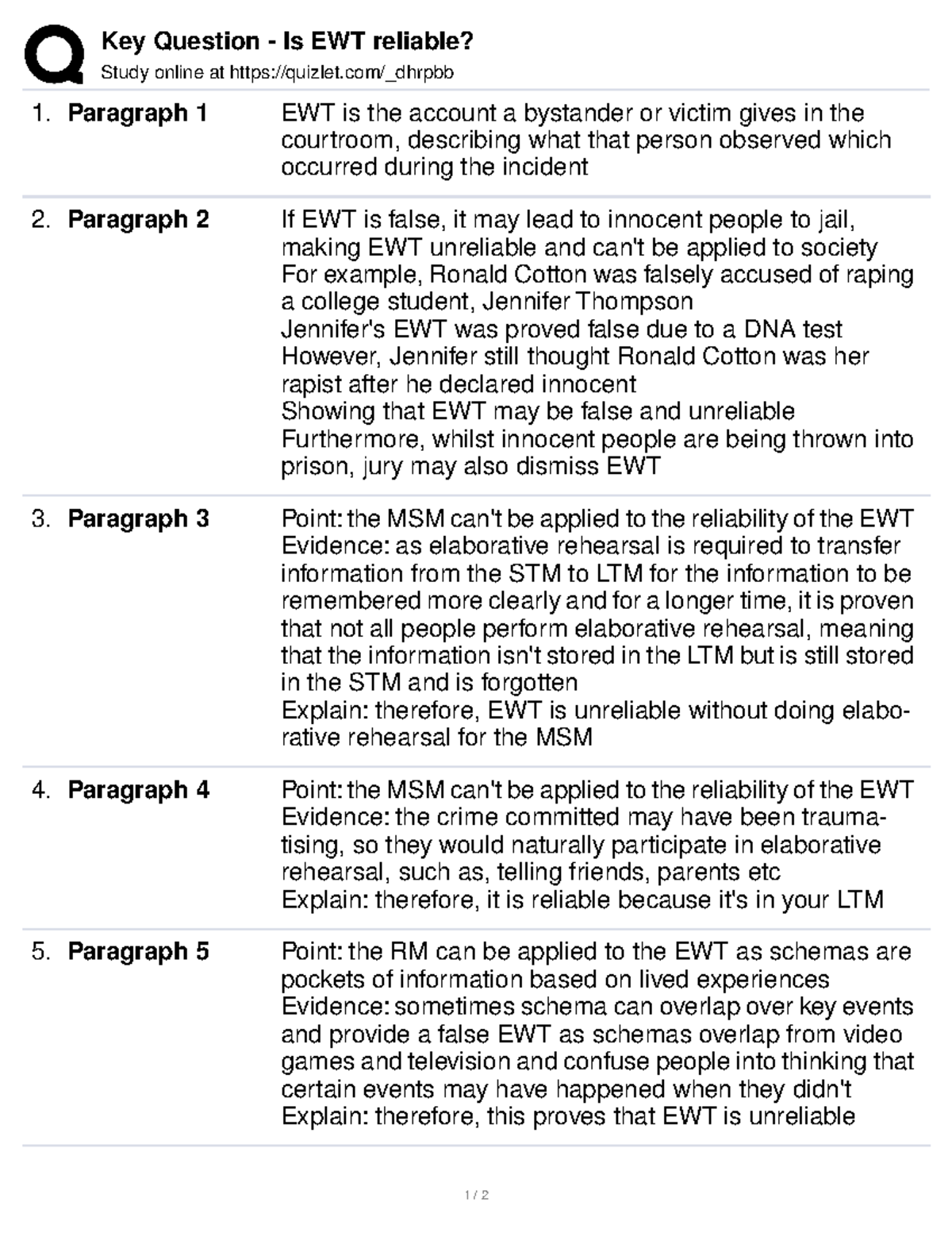Unknown - kmmmm - Key Question - Is EWT reliable? Study online at ...