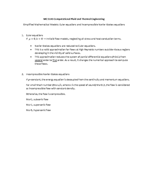 Flow Chart CFD Model - Lecture notes on Computational Fluid Dynamics ...