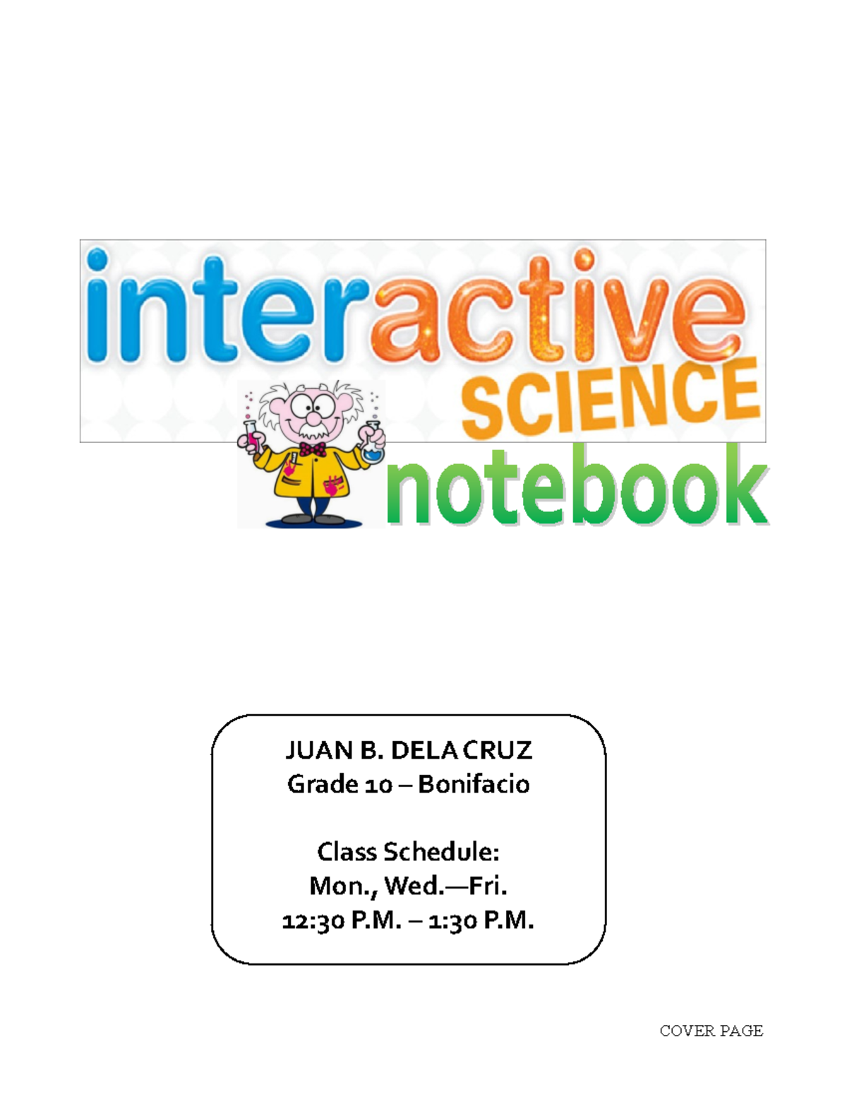 New-ISN-Pages - JUAN B. DELA CRUZ Grade 10 – Bonifacio Class Schedule ...