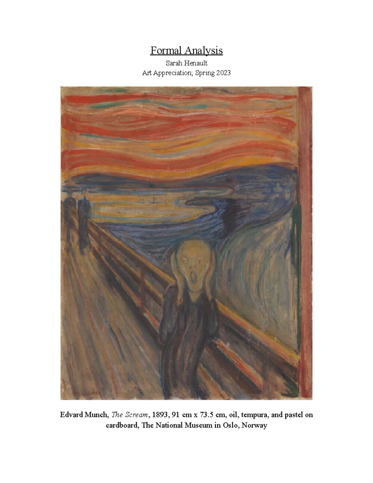 Sarah Henault - Art Appreciation Formal Analysis - Formal Analysis ...